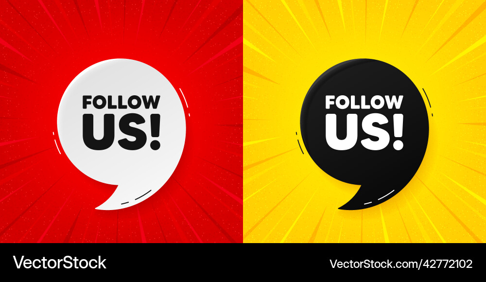 Follow us tag special offer sign flash offer Vector Image