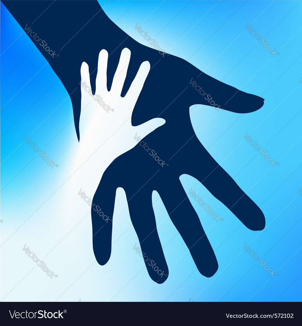 Helping hands child Royalty Free Vector Image - VectorStock