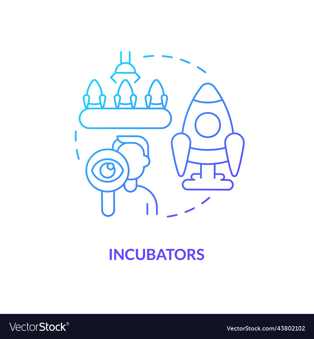 Incubators blue gradient concept icon Royalty Free Vector