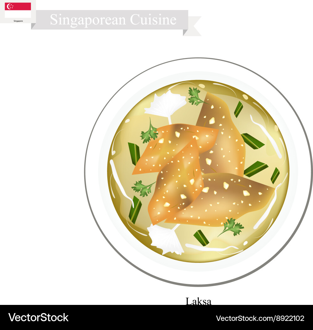 Laksa or singaporean rice noodle Royalty Free Vector Image