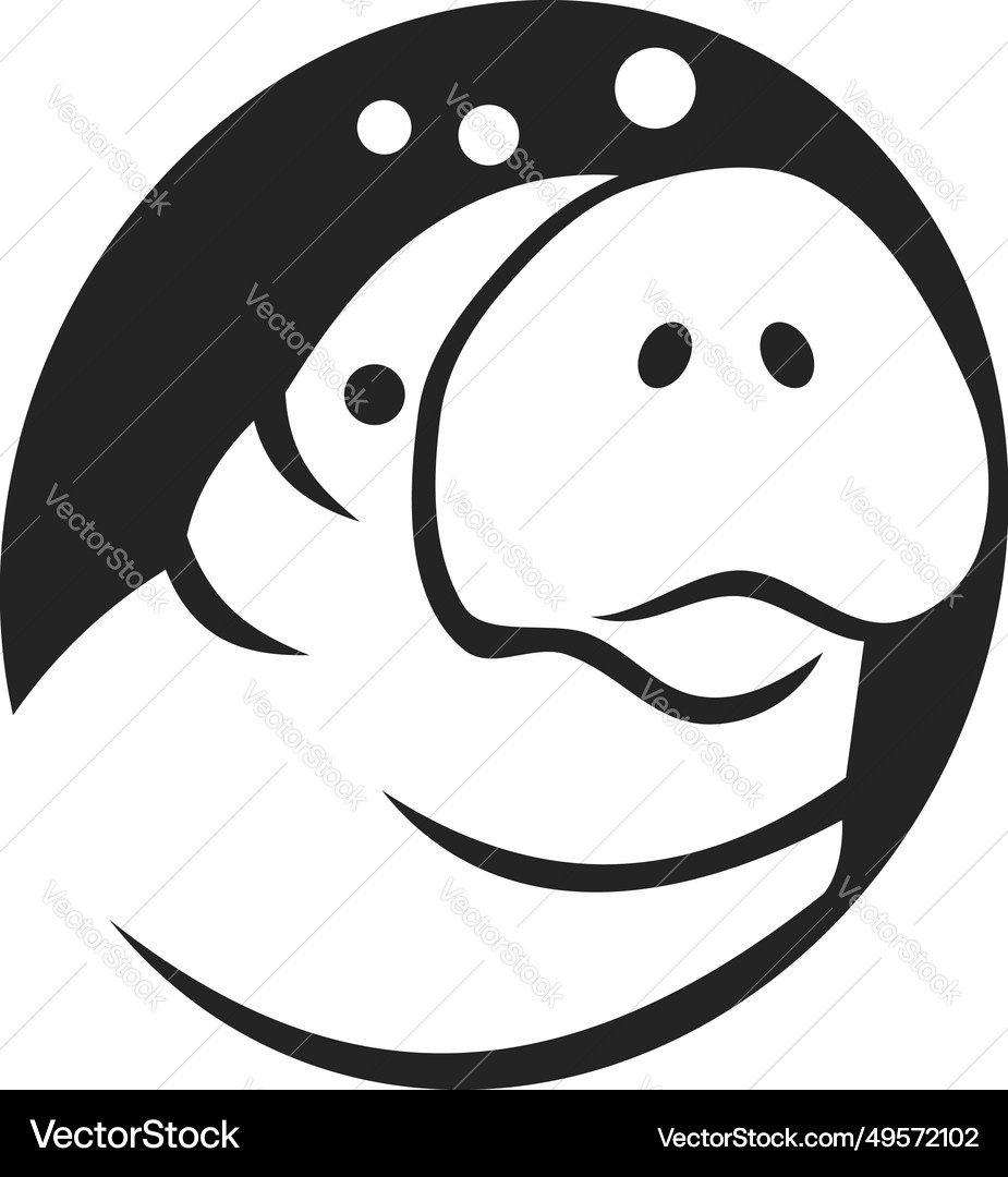 Manatee logo template isolated brand identity Vector Image