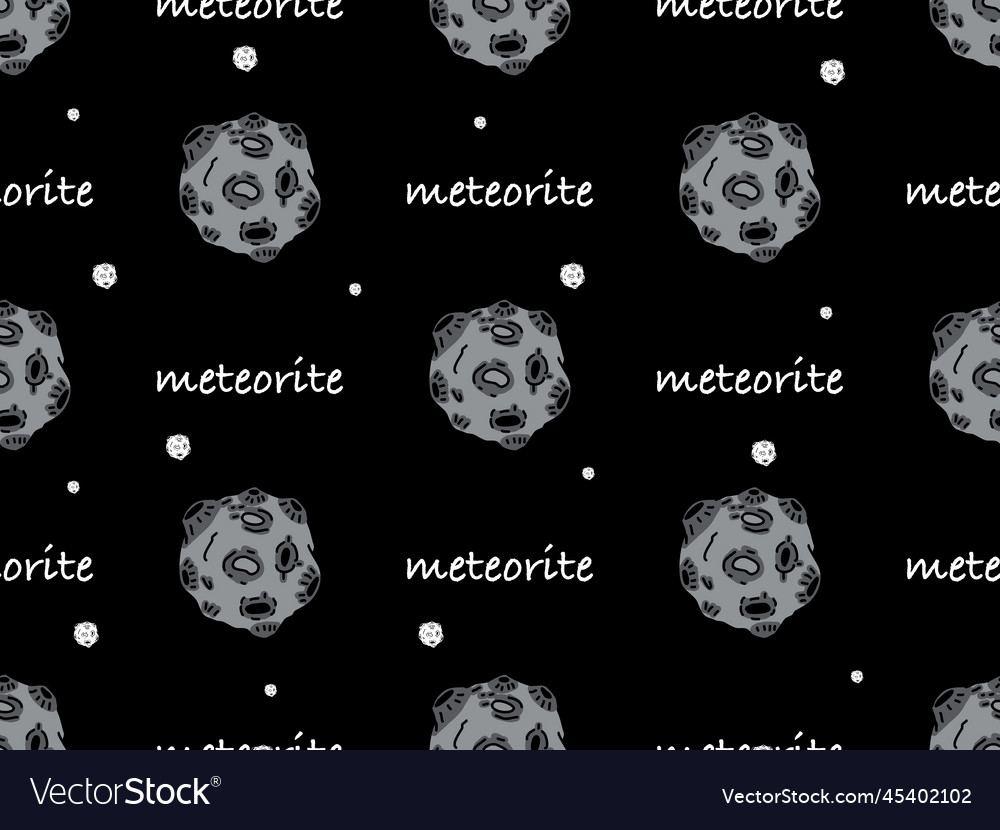 Meteorite cartoon character seamless pattern Vector Image