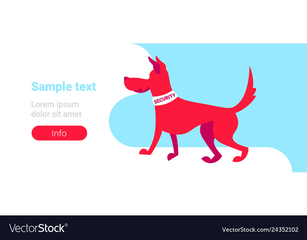 Red guard security dog training center concept Vector Image