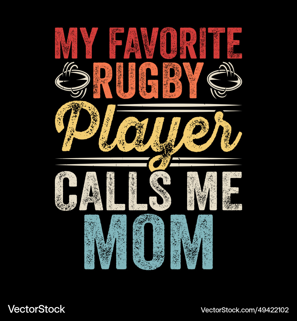 Rugby player coach t-shirt design Royalty Free Vector Image