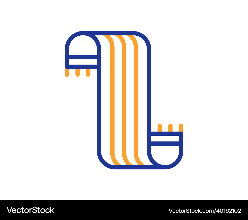 Scarf line icon neckwear accessory sign Royalty Free Vector