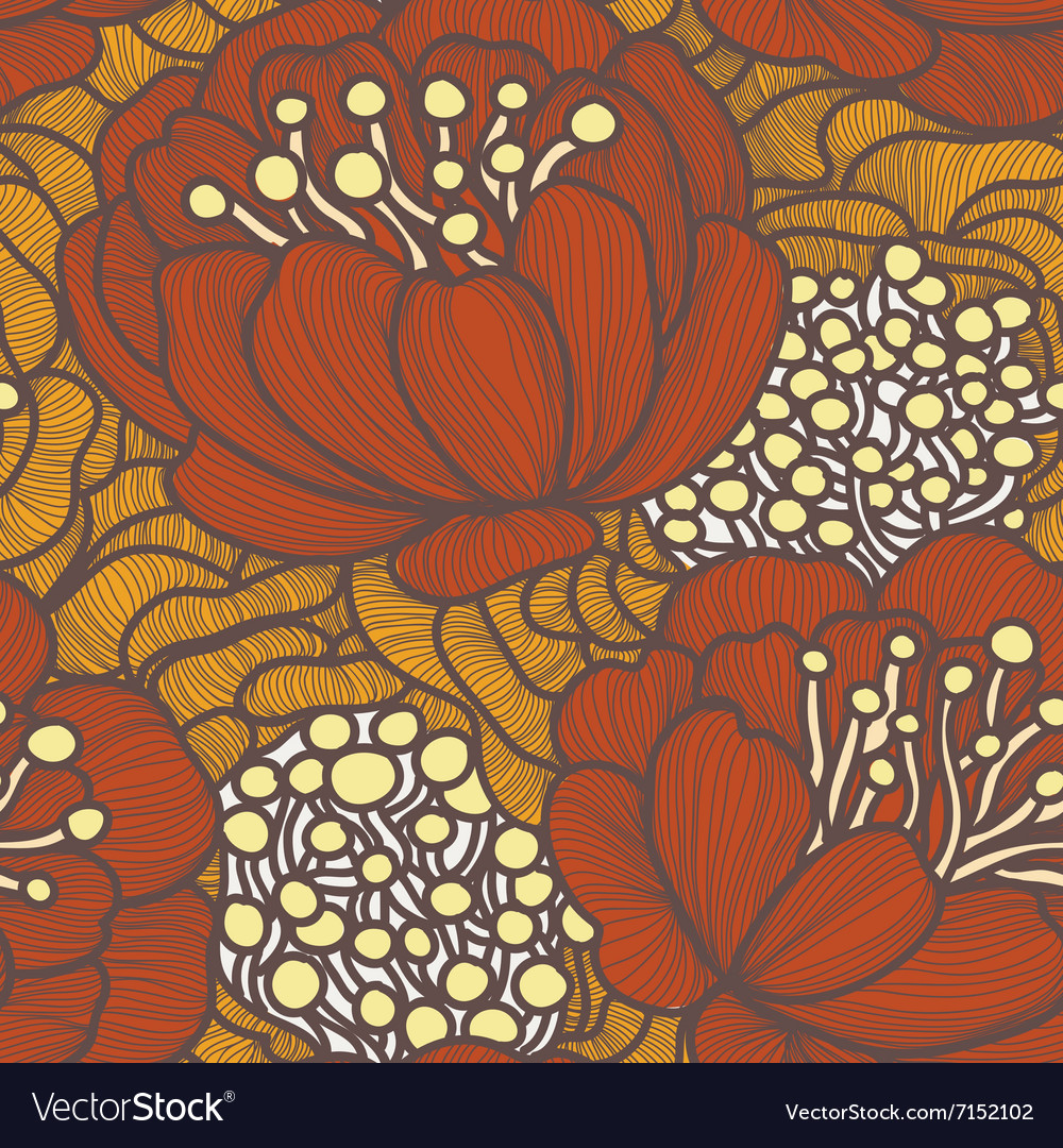Seamless floral pattern endless texture Royalty Free Vector