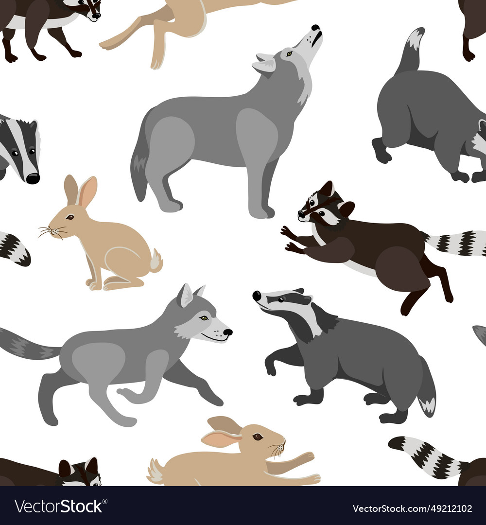 Seamless pattern with hares Royalty Free Vector Image