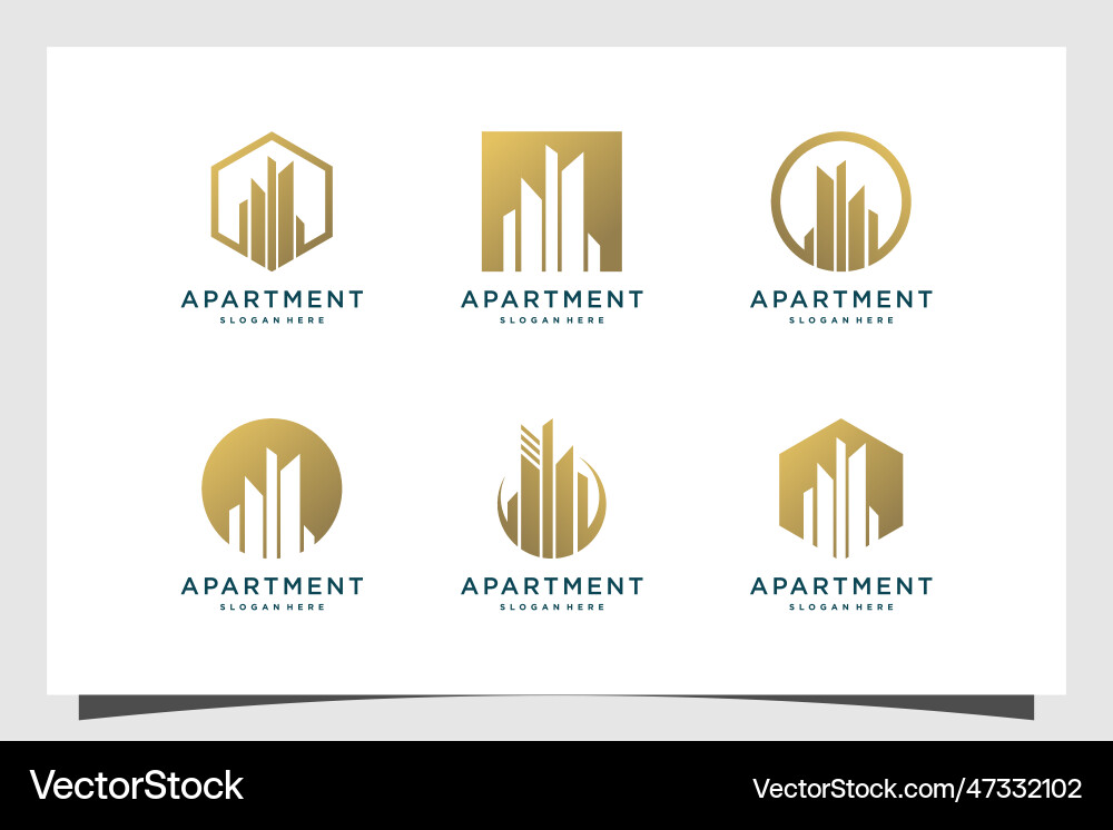 Set of building logo design with modern concept Vector Image