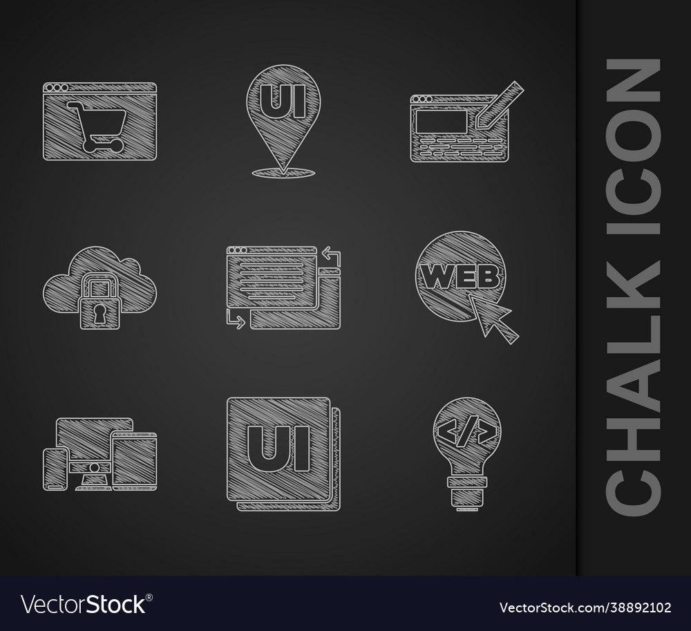 Set ui or ux design front end development web Vector Image