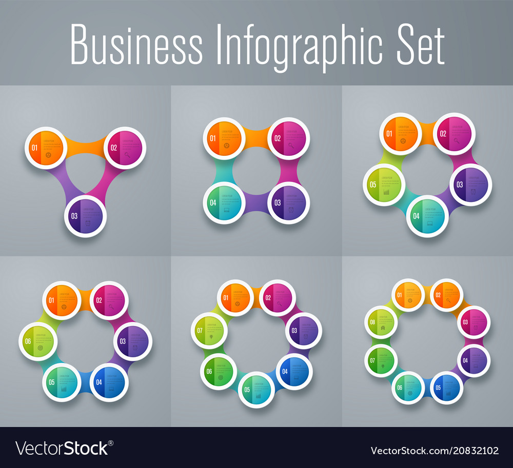 Set with infographics Royalty Free Vector Image