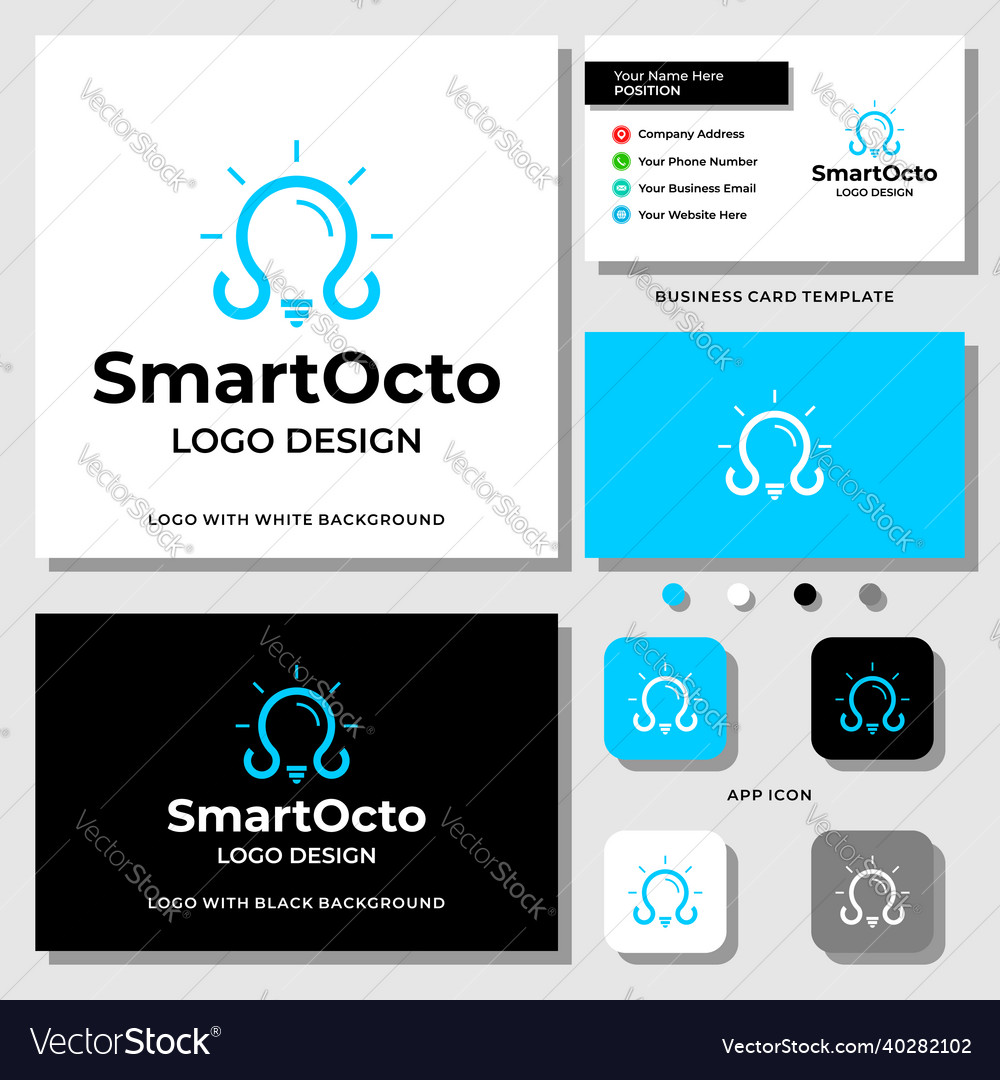 Smart octo logo Royalty Free Vector Image - VectorStock