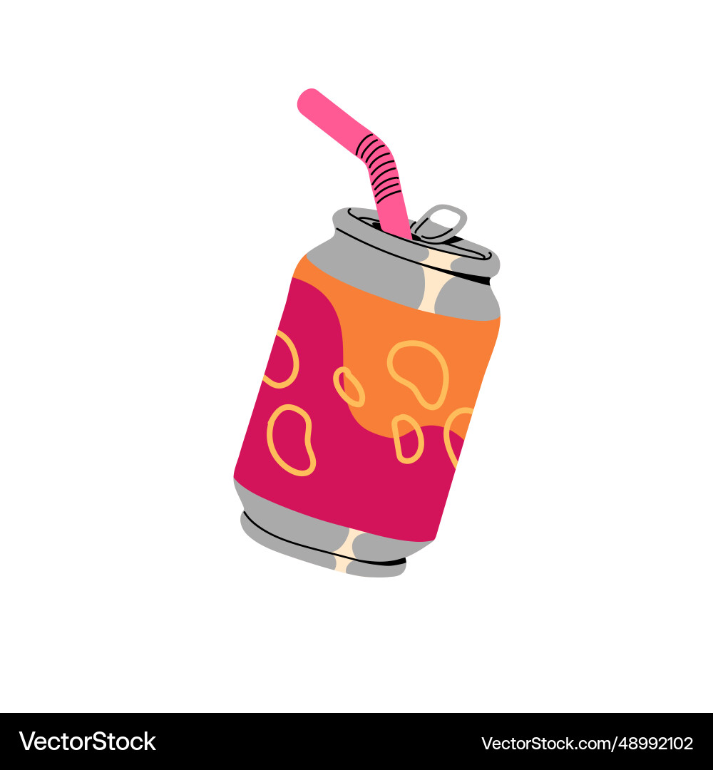 Soda can sticker carbonated drink in aluminium Vector Image