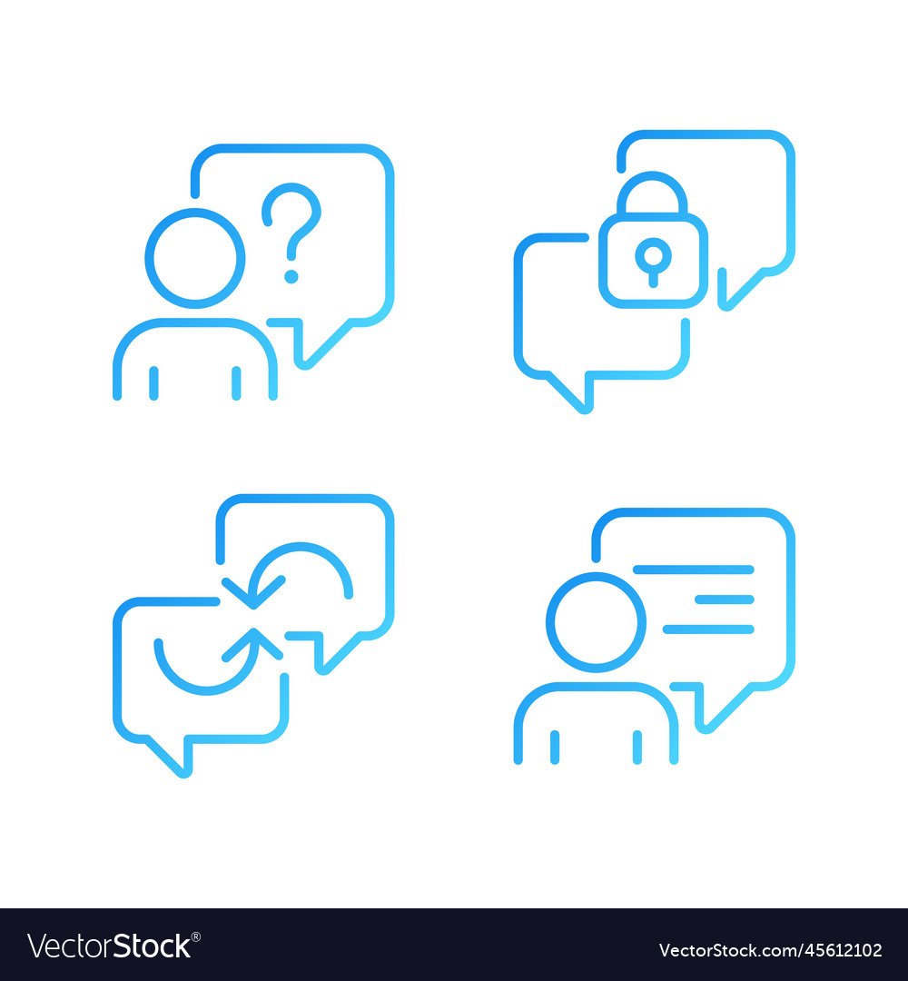 Speech bubbles for communication pixel perfect Vector Image