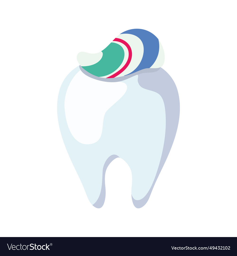Tooth with toothpaste Royalty Free Vector Image