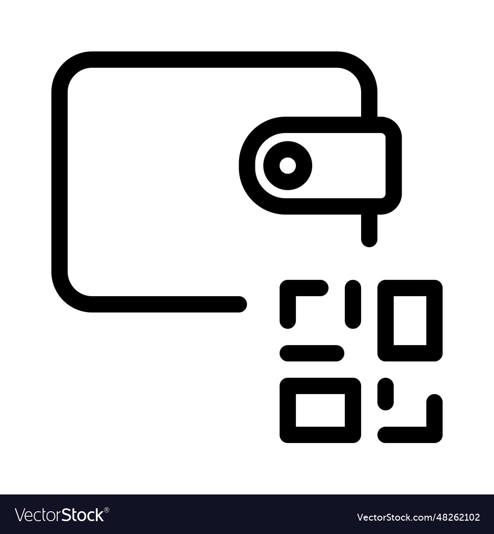 Wallet with qr code for secure payments Royalty Free Vector