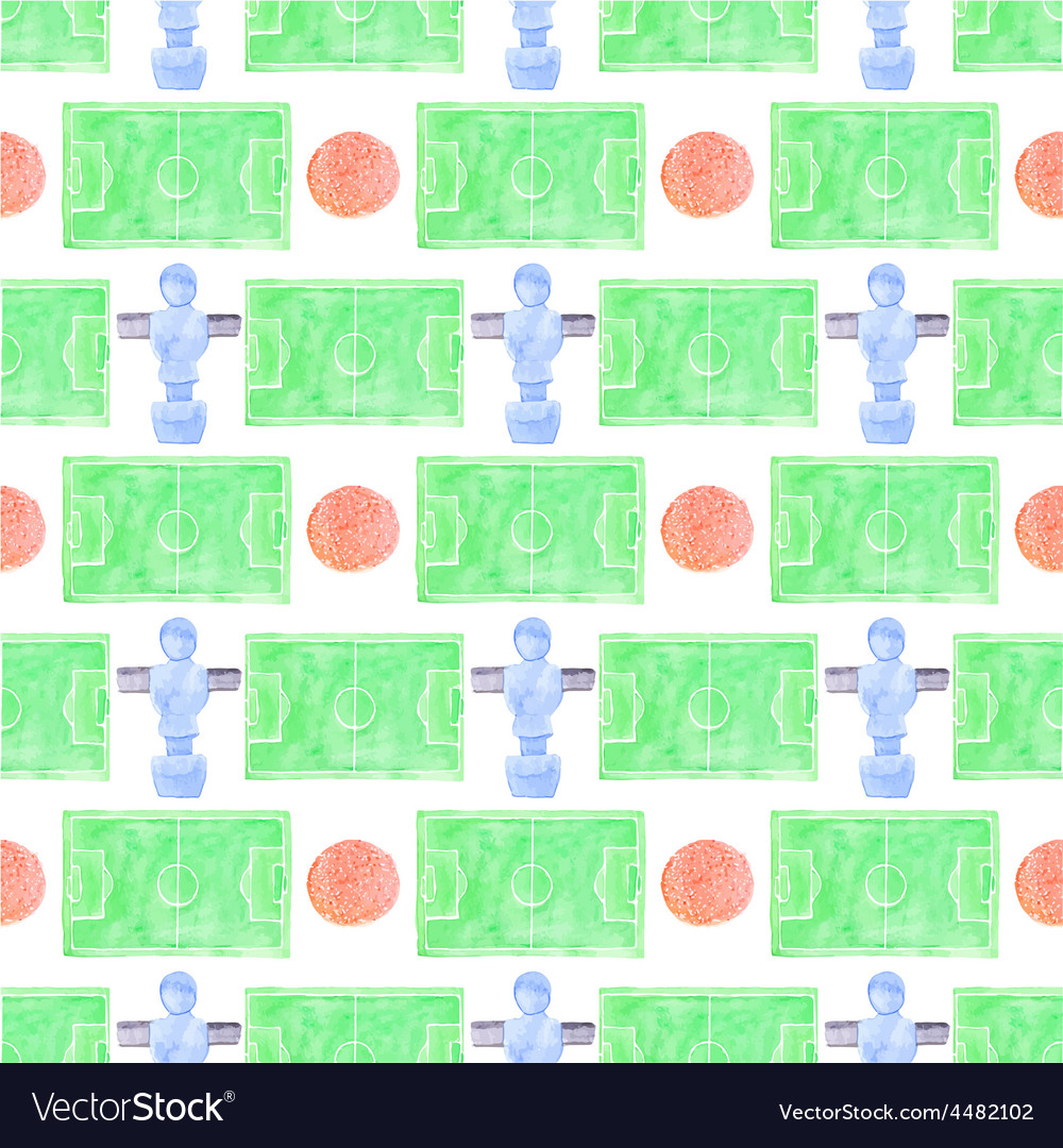 Watercolor seamless pattern with ball player Vector Image