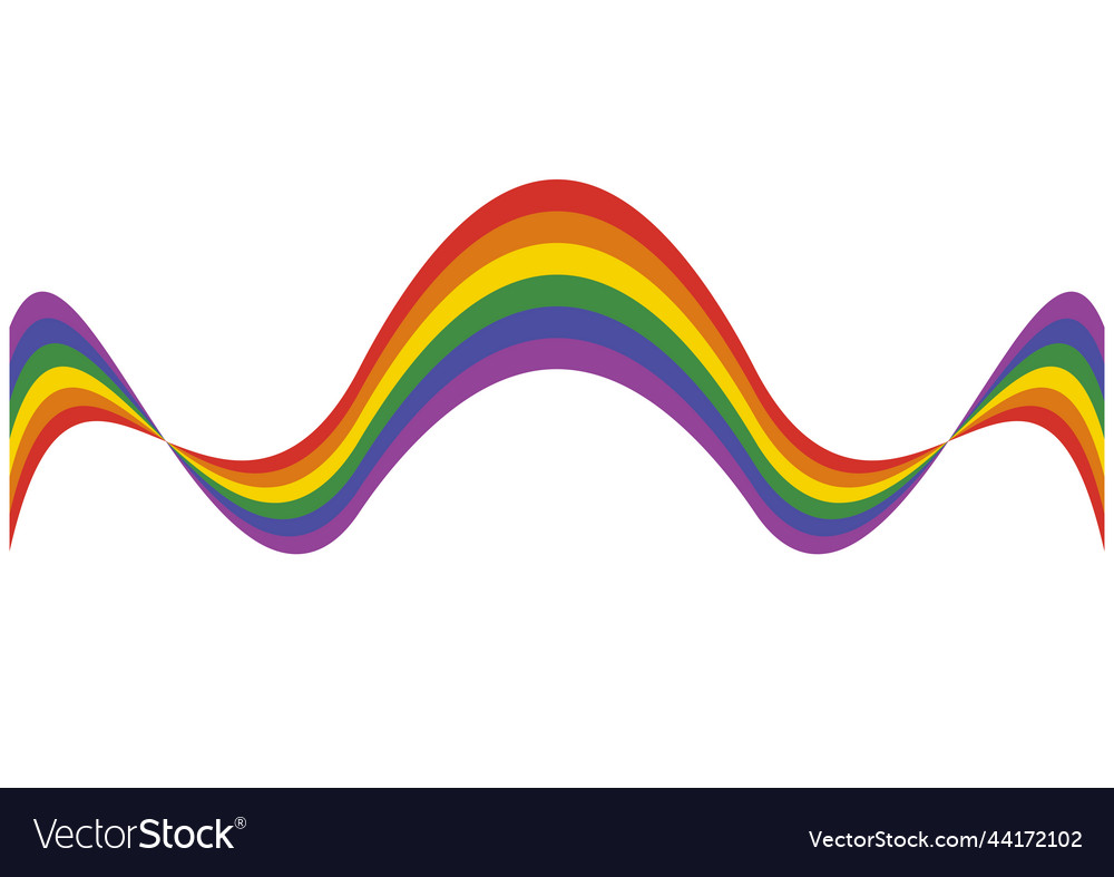 Wavy abstract lgbt pride flag ribbon icon Vector Image