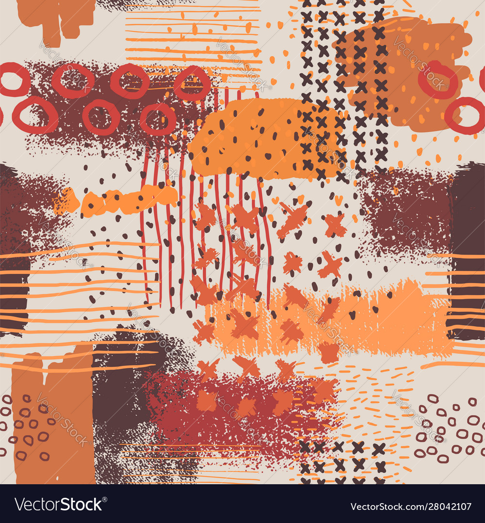 Abstract seamless pattern with hand drawn Vector Image