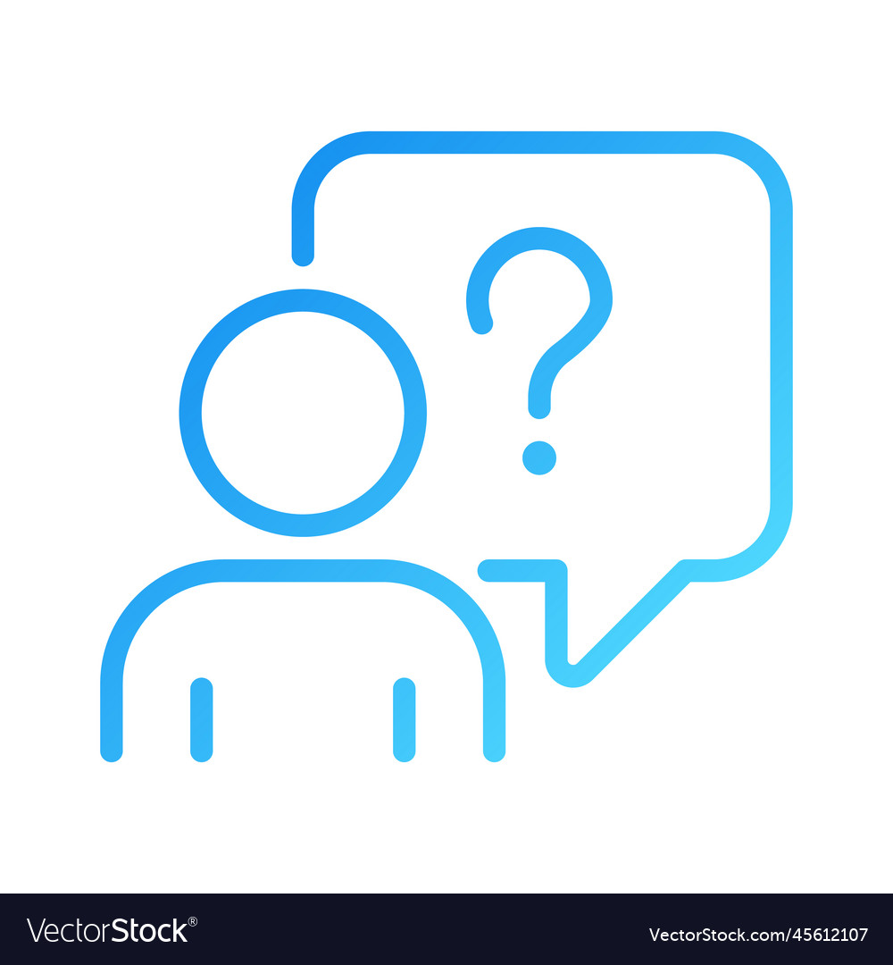 Asking question pixel perfect gradient linear icon