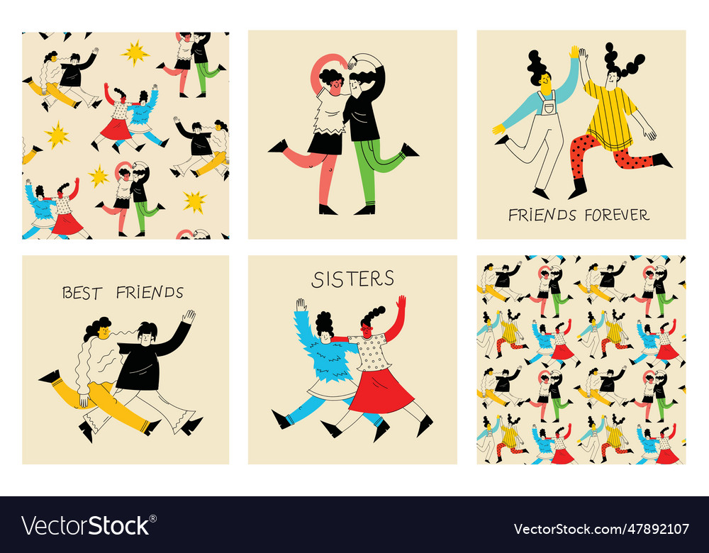 Best friends concept Royalty Free Vector Image
