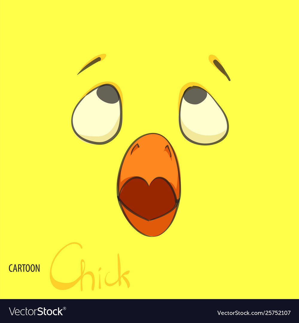 Chick face Royalty Free Vector Image - VectorStock
