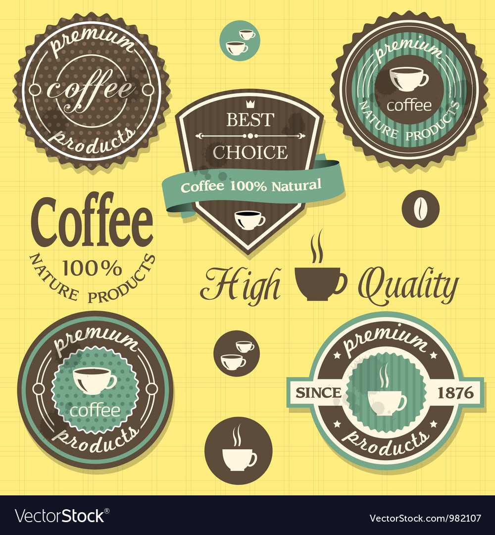 Coffee labels Royalty Free Vector Image - VectorStock