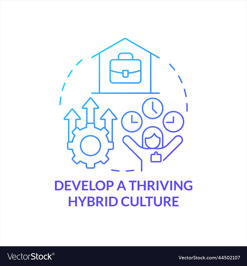 Develop thriving workplace culture blue gradient Vector Image