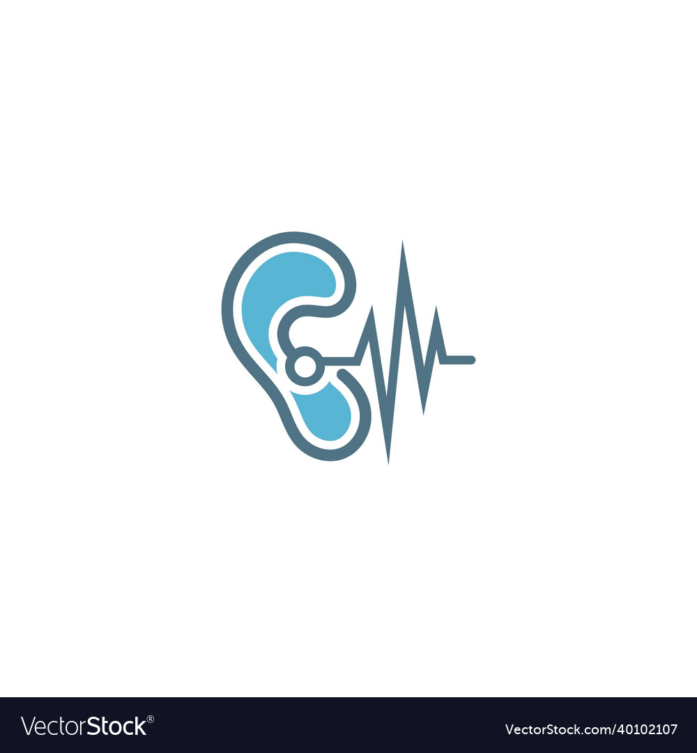 Ears logo icon flat design template Royalty Free Vector