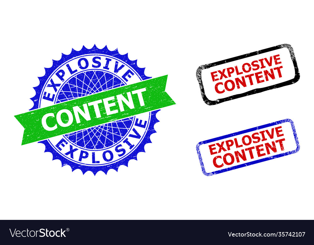 Explosive content rosette and rectangle bicolor Vector Image