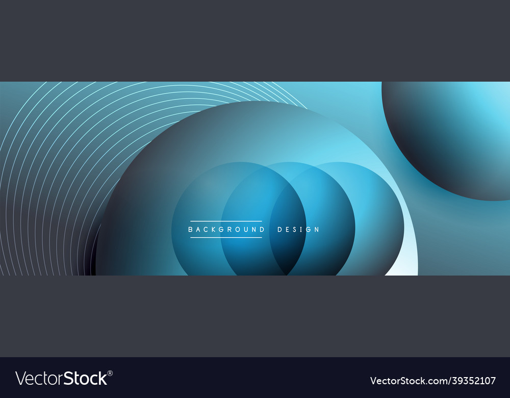 Gradient circles with shadows techno Royalty Free Vector