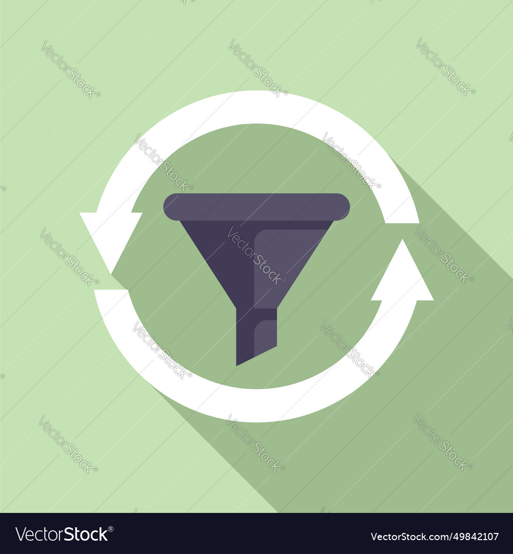 Interface filter icon flat process leak Royalty Free Vector