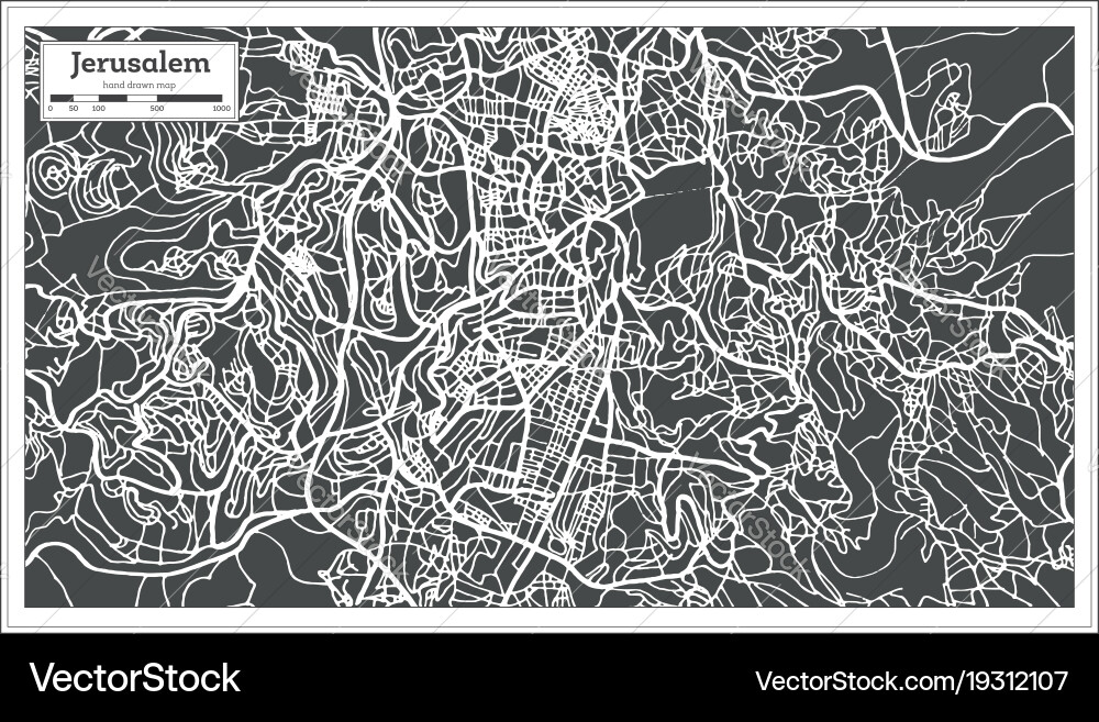 Jerusalem israel city map in retro style Vector Image