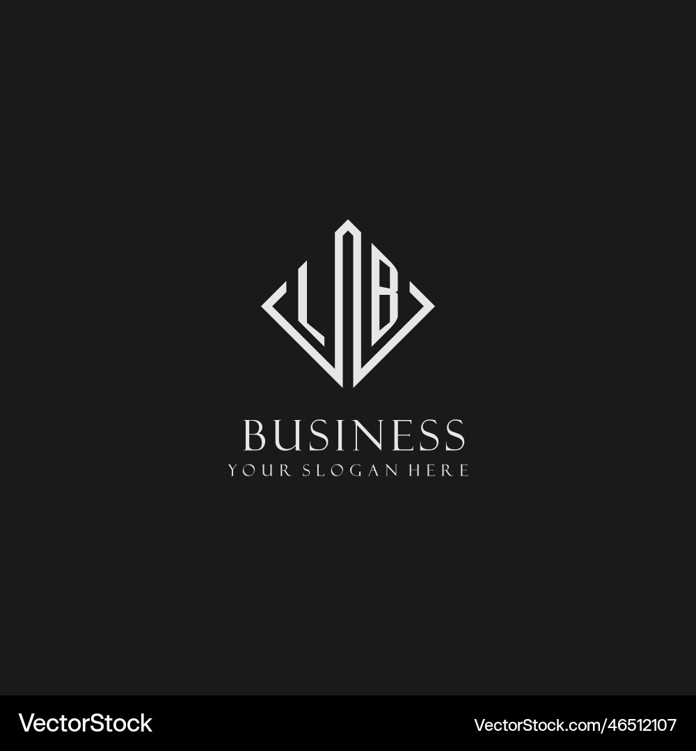 Letter lb logo with rhombus square design style Vector Image