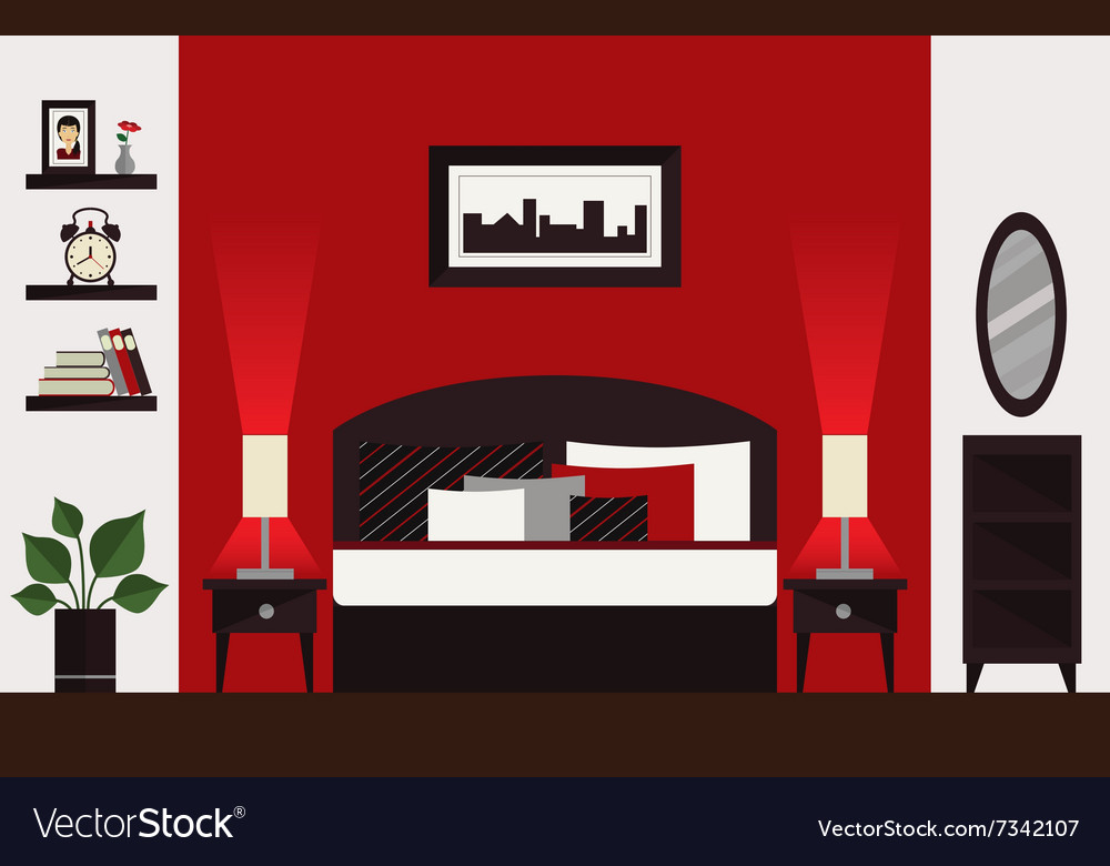 Modern bedroom Royalty Free Vector Image - VectorStock