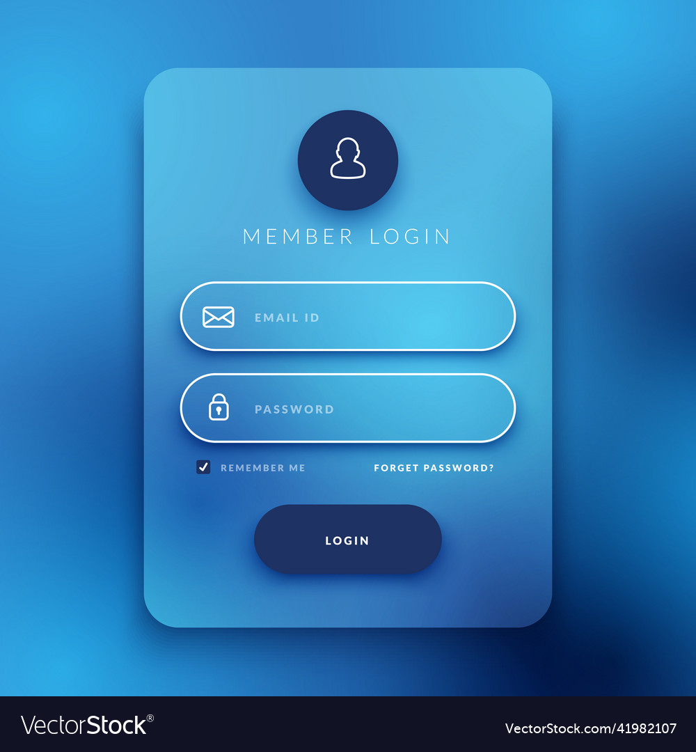 Modern log in interface panel Royalty Free Vector Image