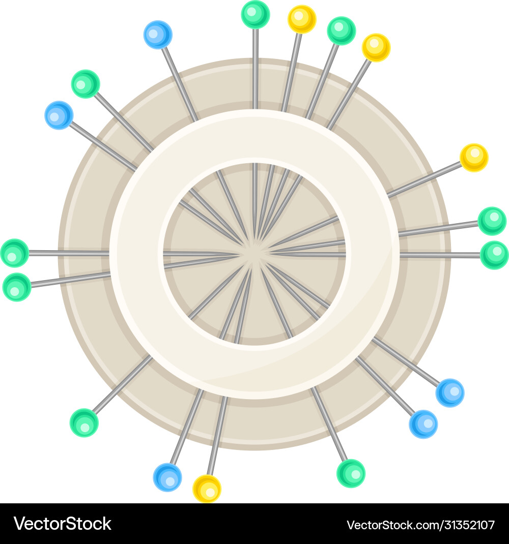 Pins in circle as sewing and tailoring equipment Vector Image