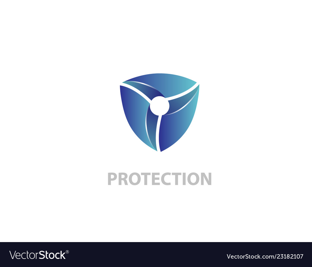 Protection shield logo Royalty Free Vector Image