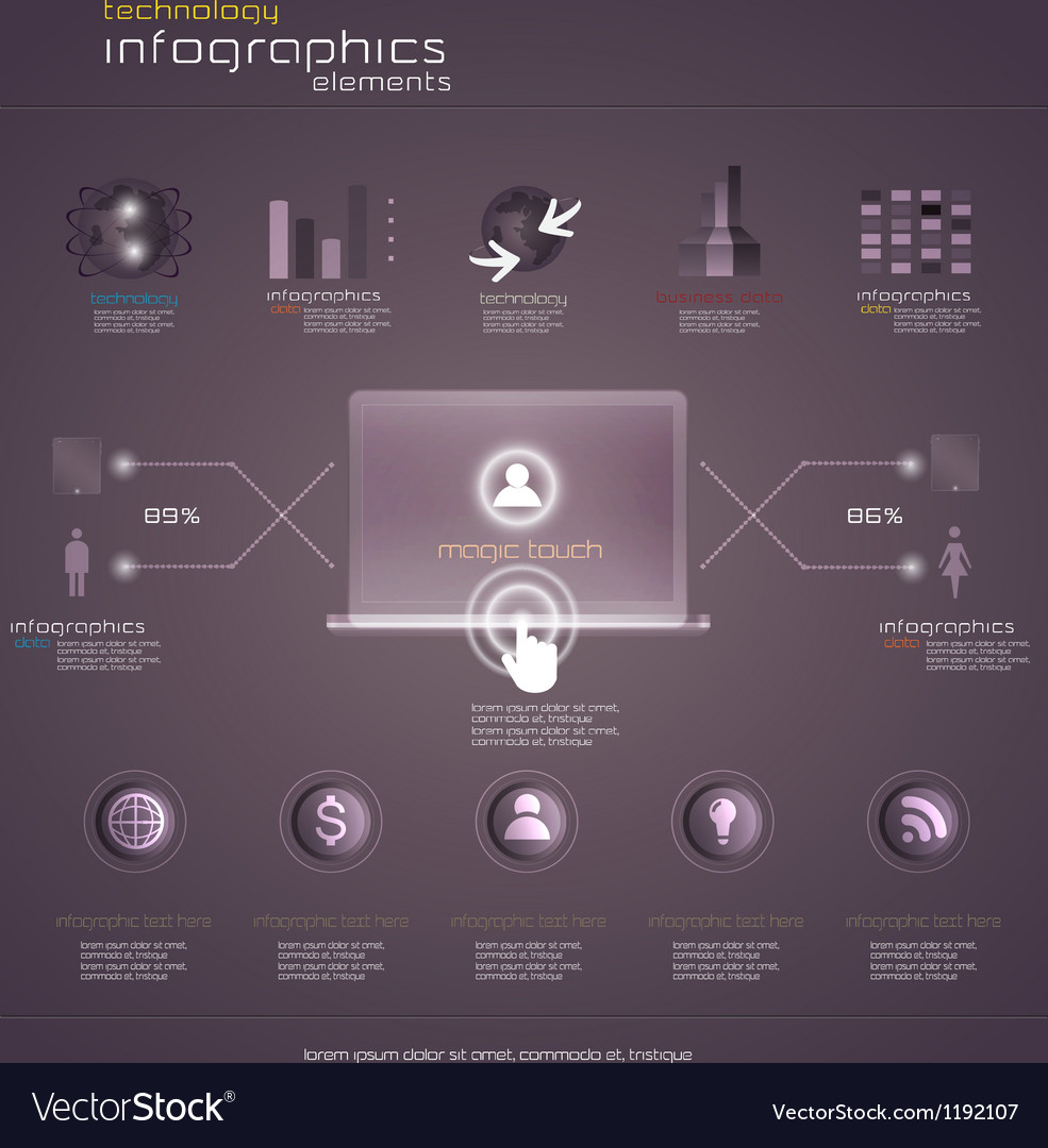 Purple infograph Royalty Free Vector Image - VectorStock