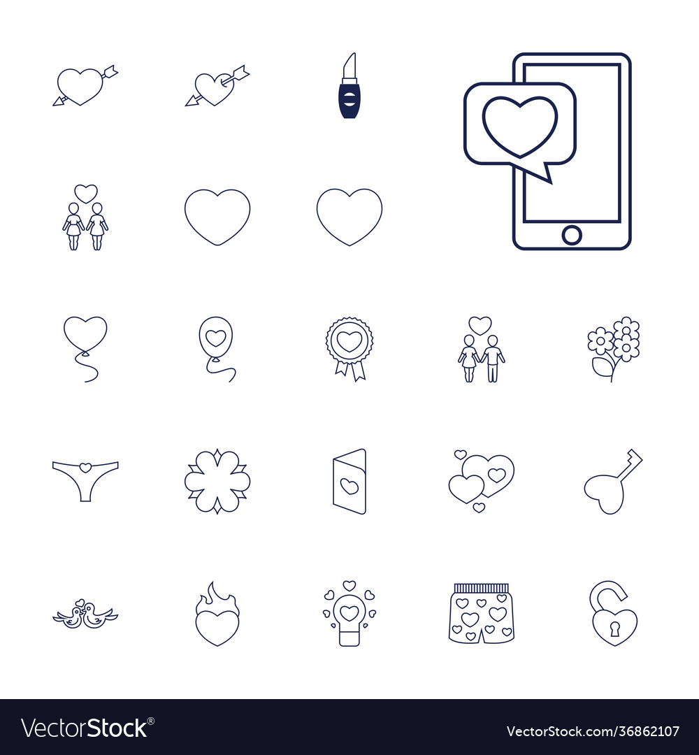 Romantic icons Royalty Free Vector Image - VectorStock