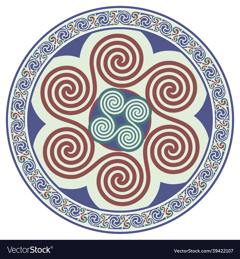 Round celtic design mandala Royalty Free Vector Image