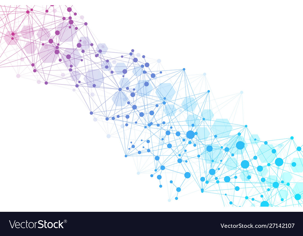 Science network pattern connecting lines and dots Vector Image