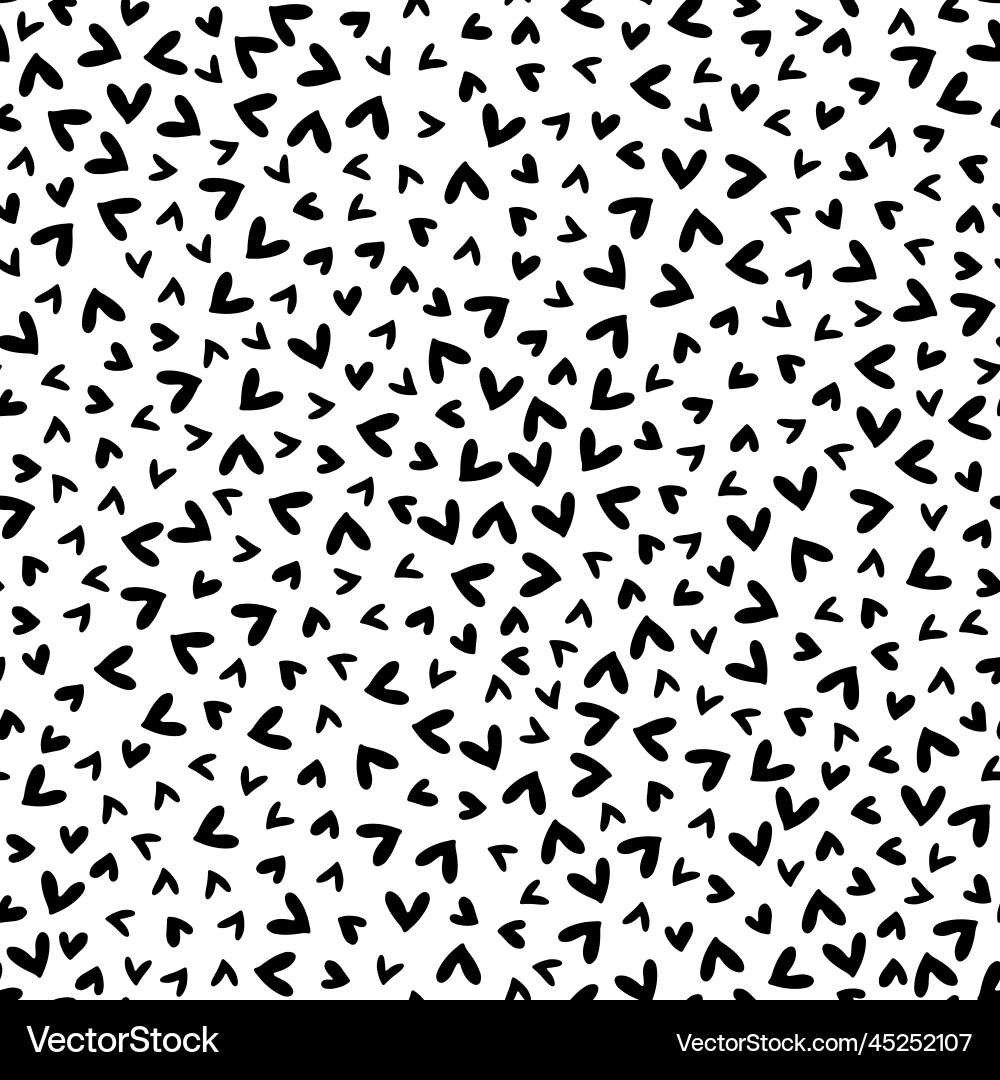 Seamless monochrome pattern with small hearts Vector Image