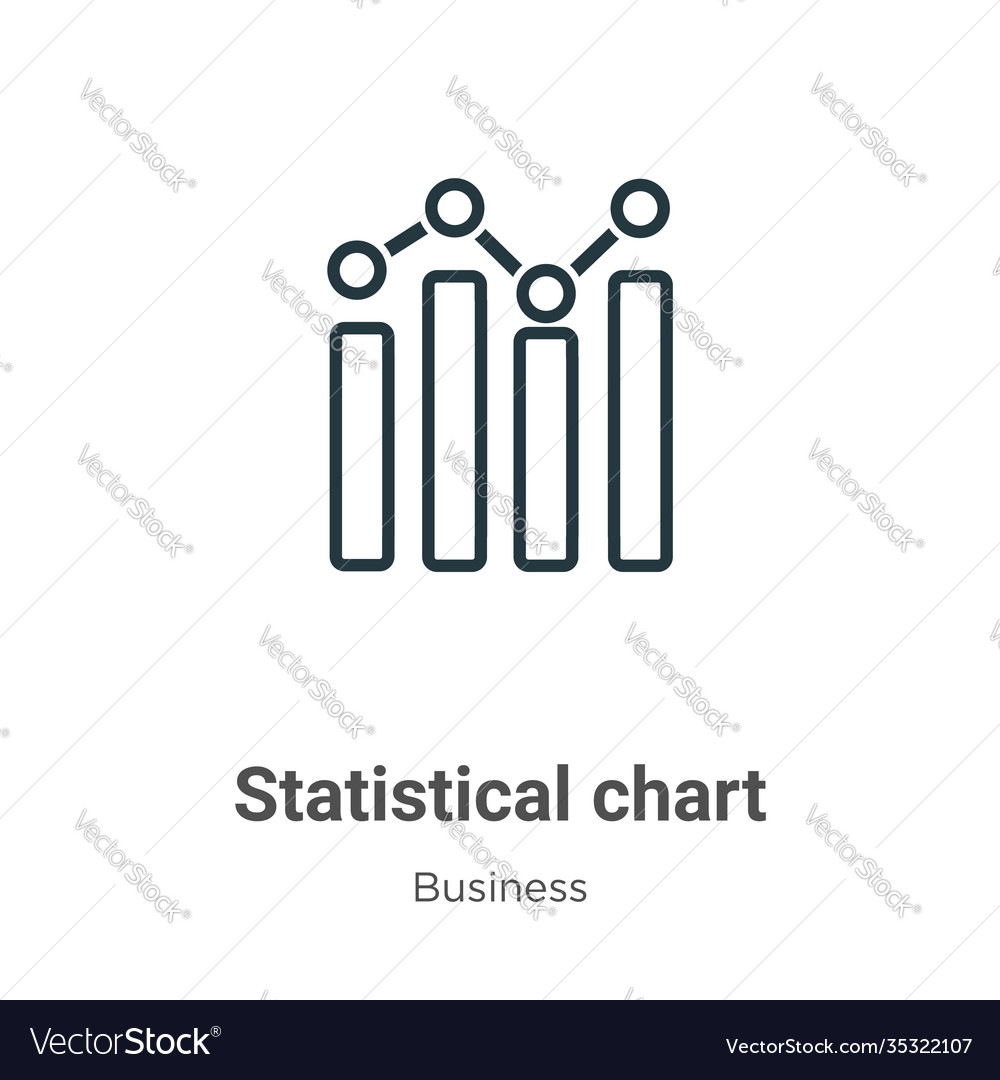 Statistical chart outline icon thin line black Vector Image