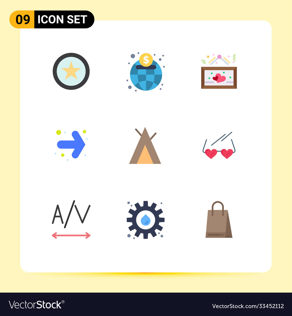 9 Universal Flat Colors Set For Web And Mobile Vector Image