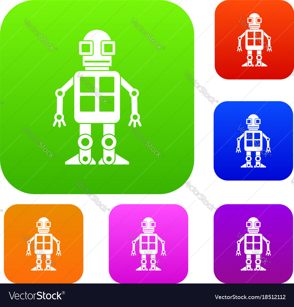 Artificial intelligence concept set color Vector Image