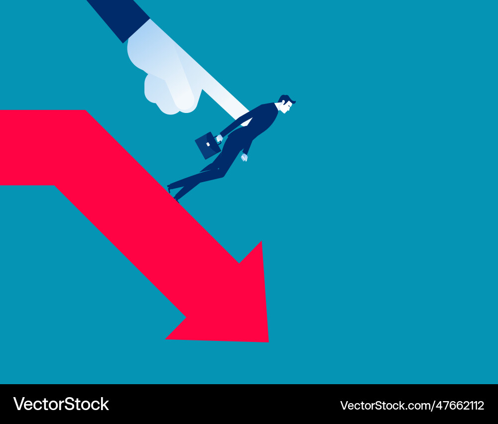 Big business hand pushes the little small Vector Image
