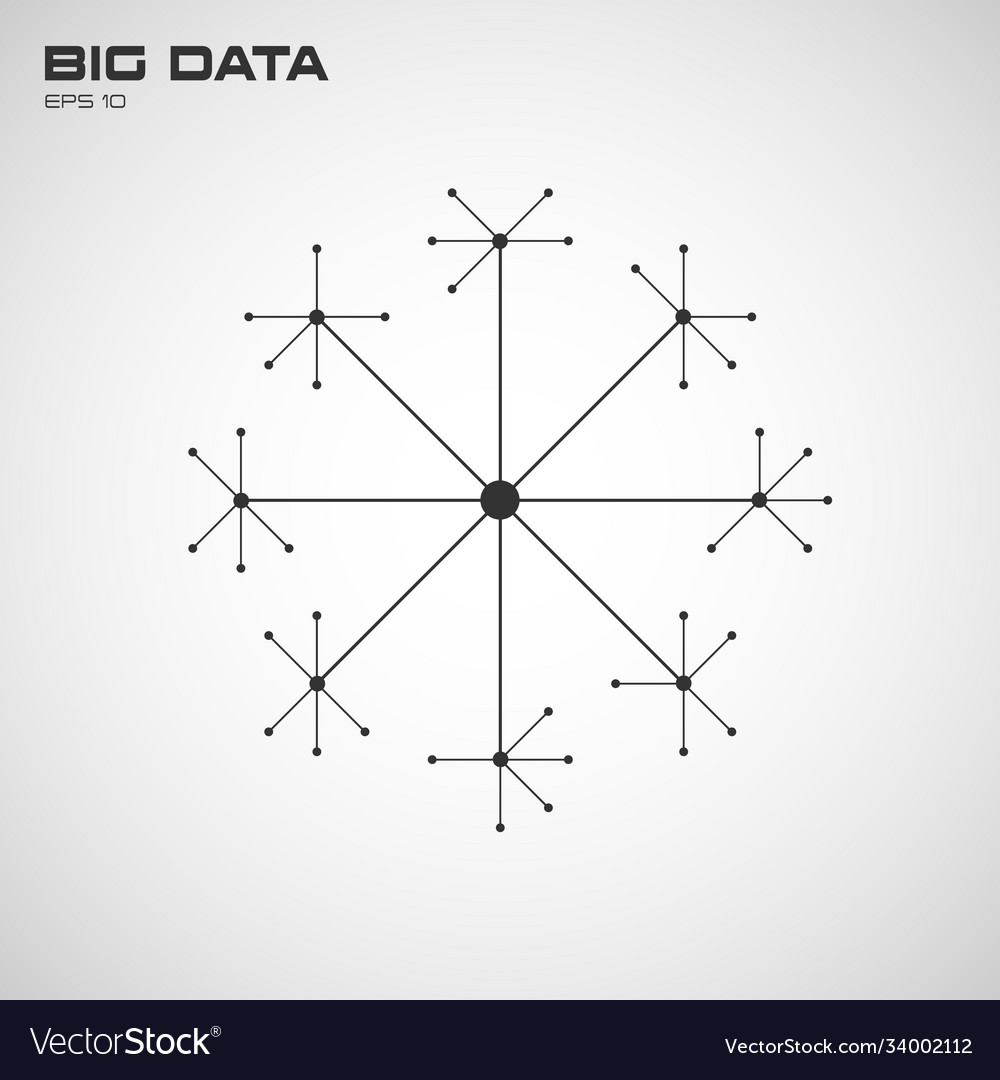 Big data visualization connection structure Vector Image