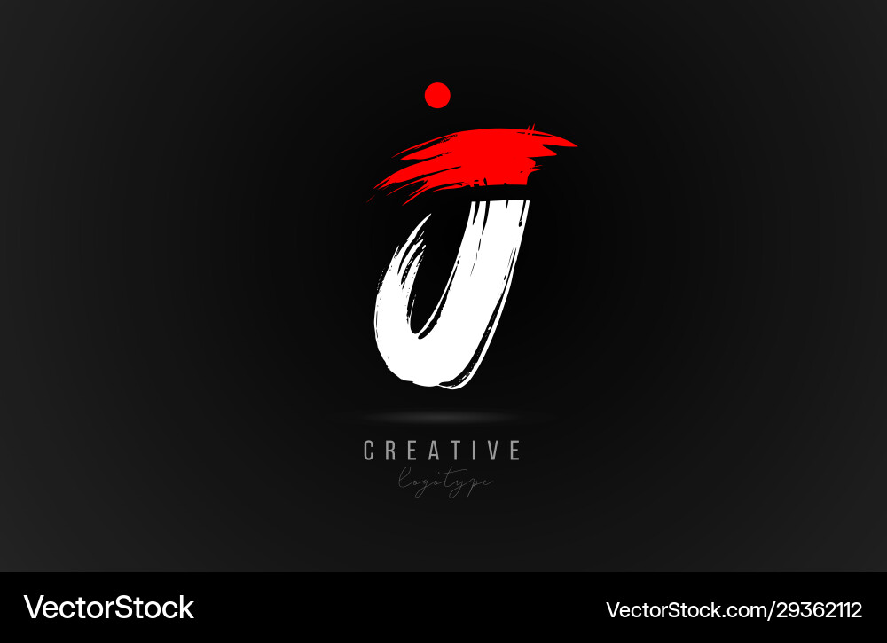 Brush stroke letter j logo alphabet icon design Vector Image