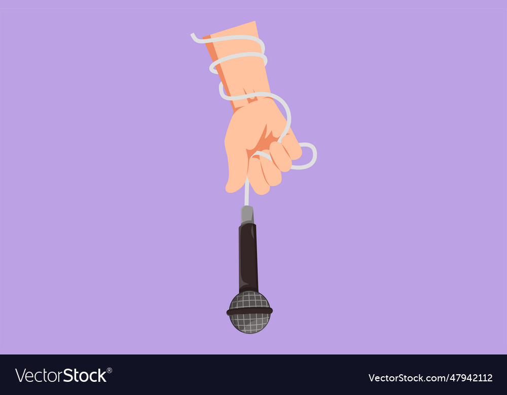 Cartoon Flat Style Drawing Hand Holding Royalty Free Vector