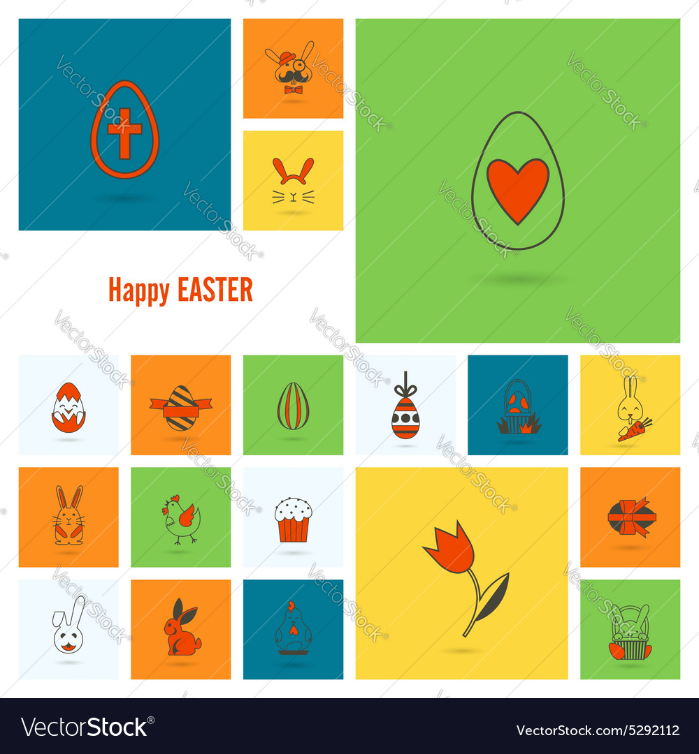 Celebration easter icons Royalty Free Vector Image